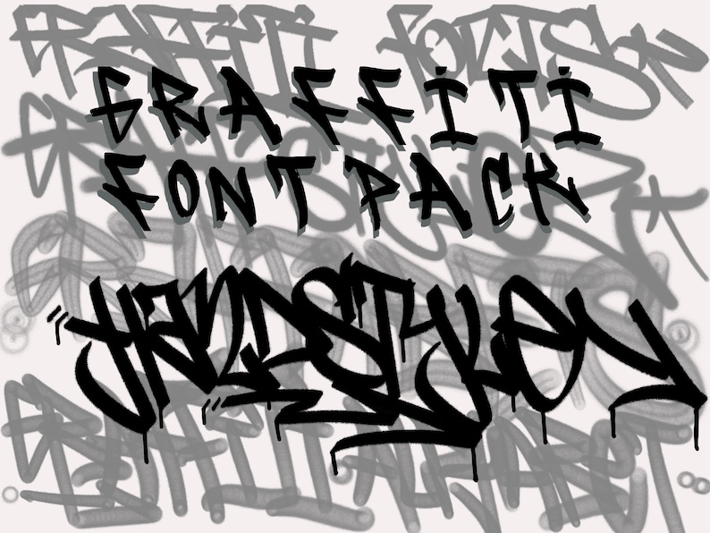 Graffiti Font Pack Handstyle Tag - Etsy