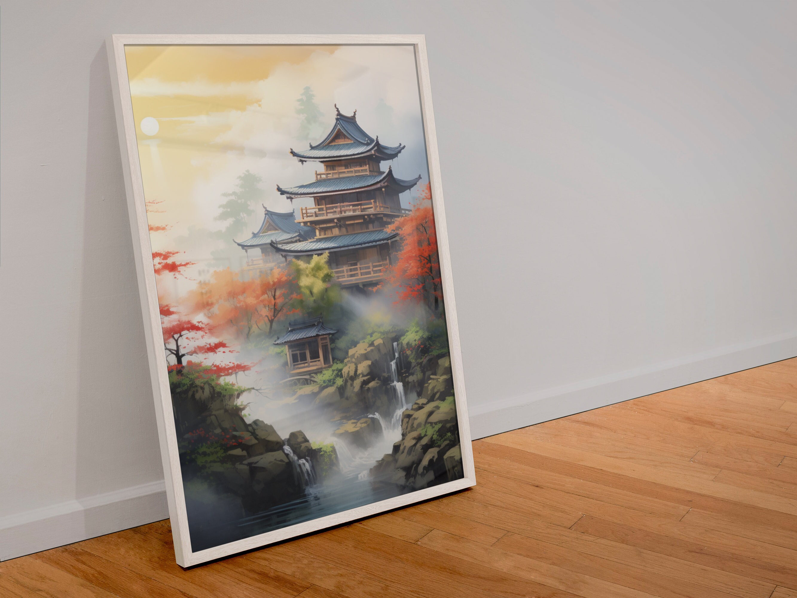 Japanese Wall Art Print Digital Illustration Download Striking Wall ...