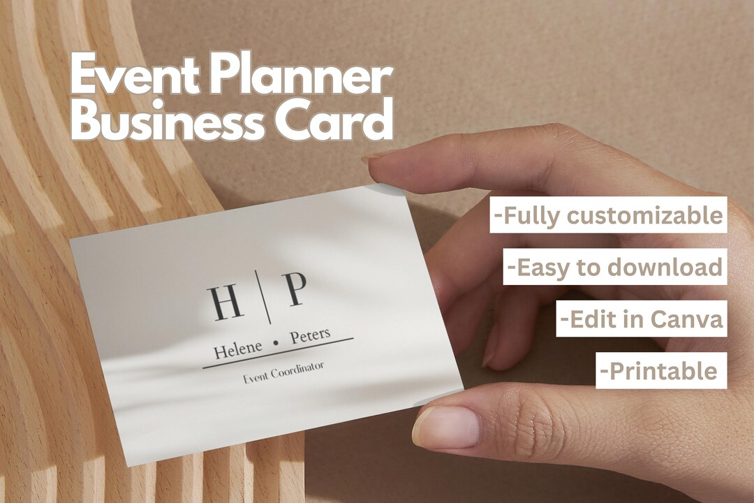 Event Planner Business Card Template, Event Coordinator Printable ...