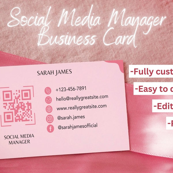 Social Media Manager Business Cards - Etsy