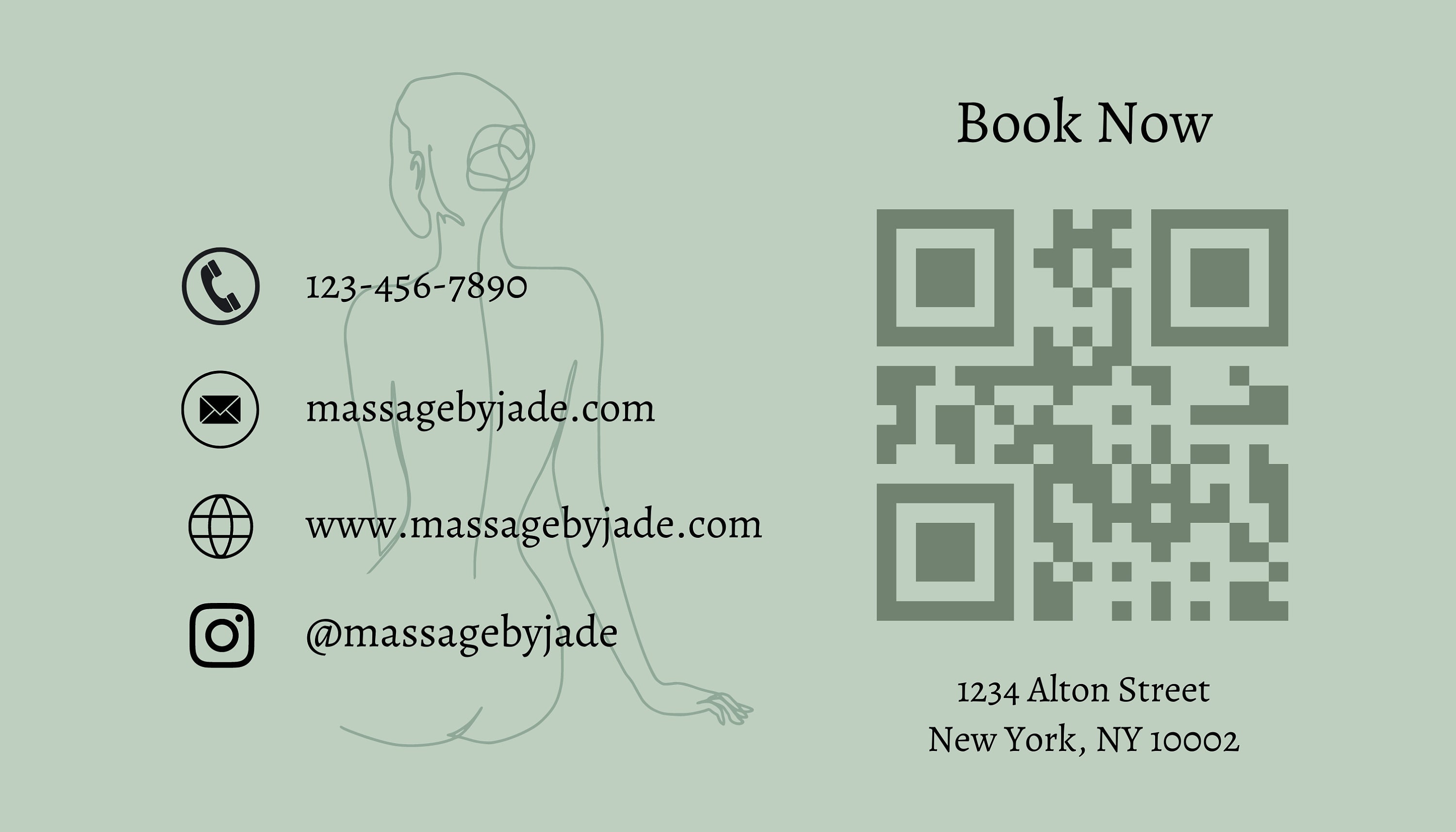 Massage Therapist Business Card Template Editable In Canva Etsy