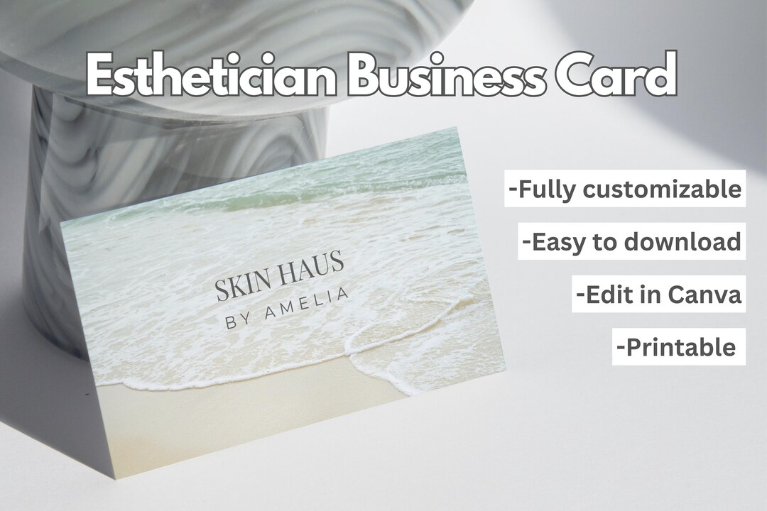 Esthetician Business Card Template, Editable Beautician Aesthetician ...
