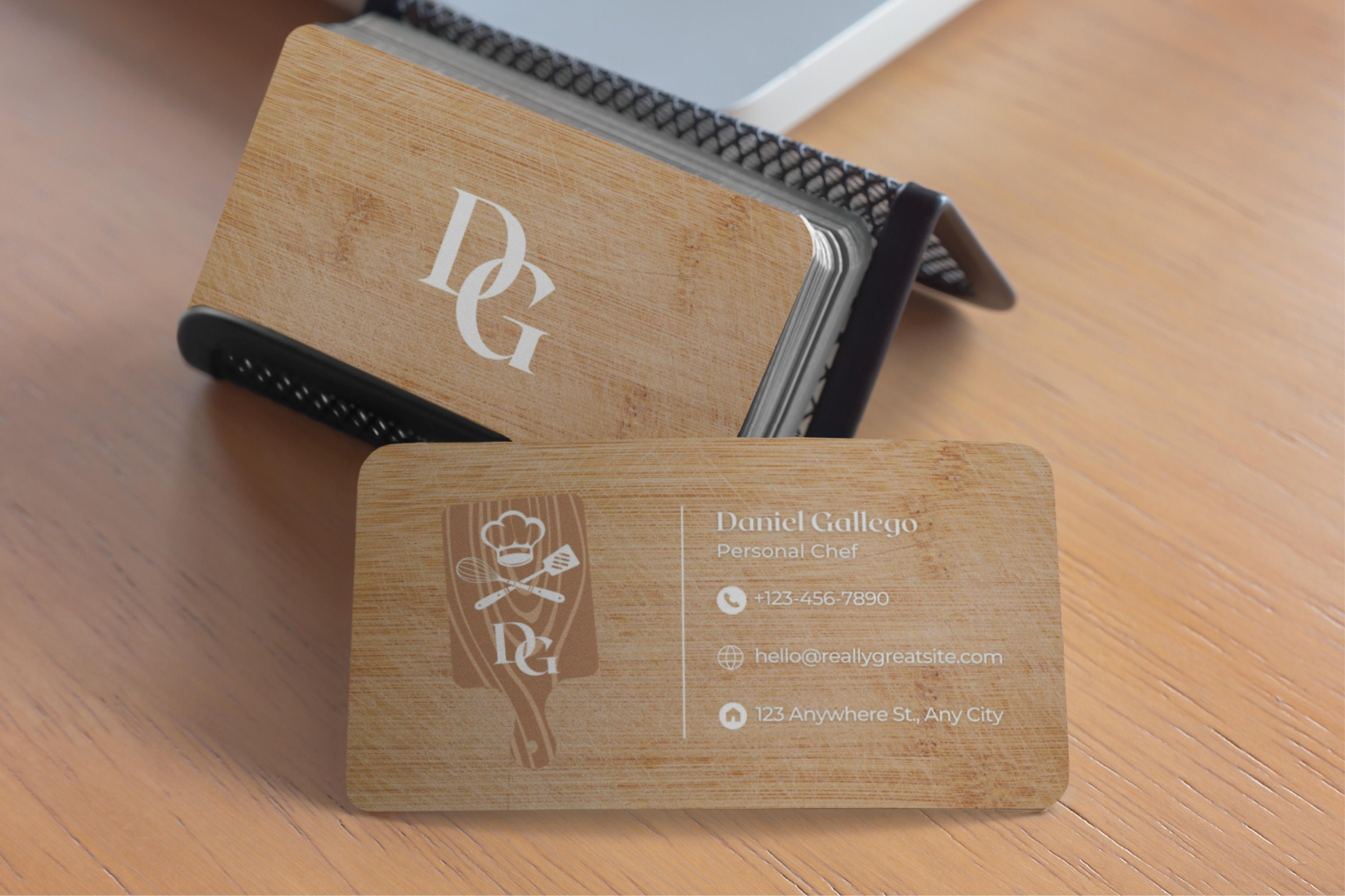 Private Chef Business Card Template, Printable Chef Business Cards ...