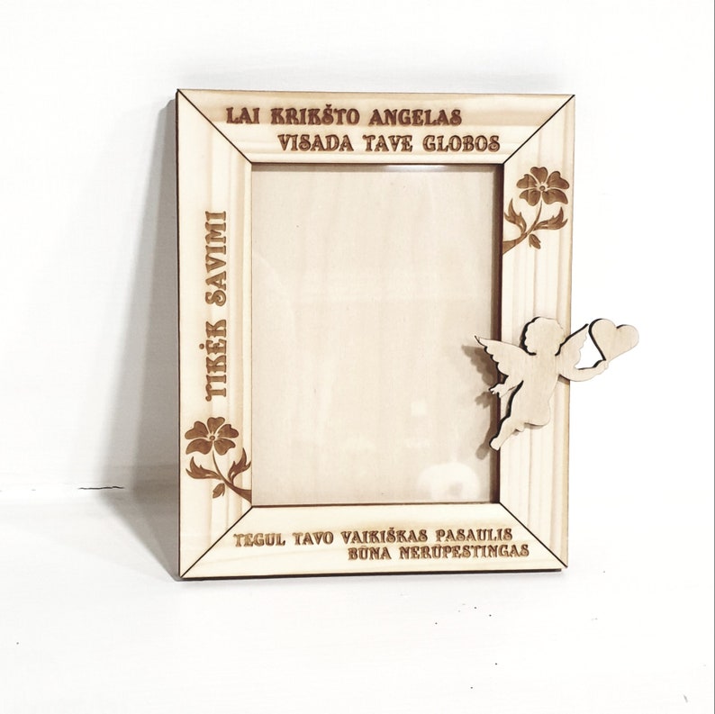 Laser Cut Baby Christening Frame SVG File: 10x15 Photo (digital ...