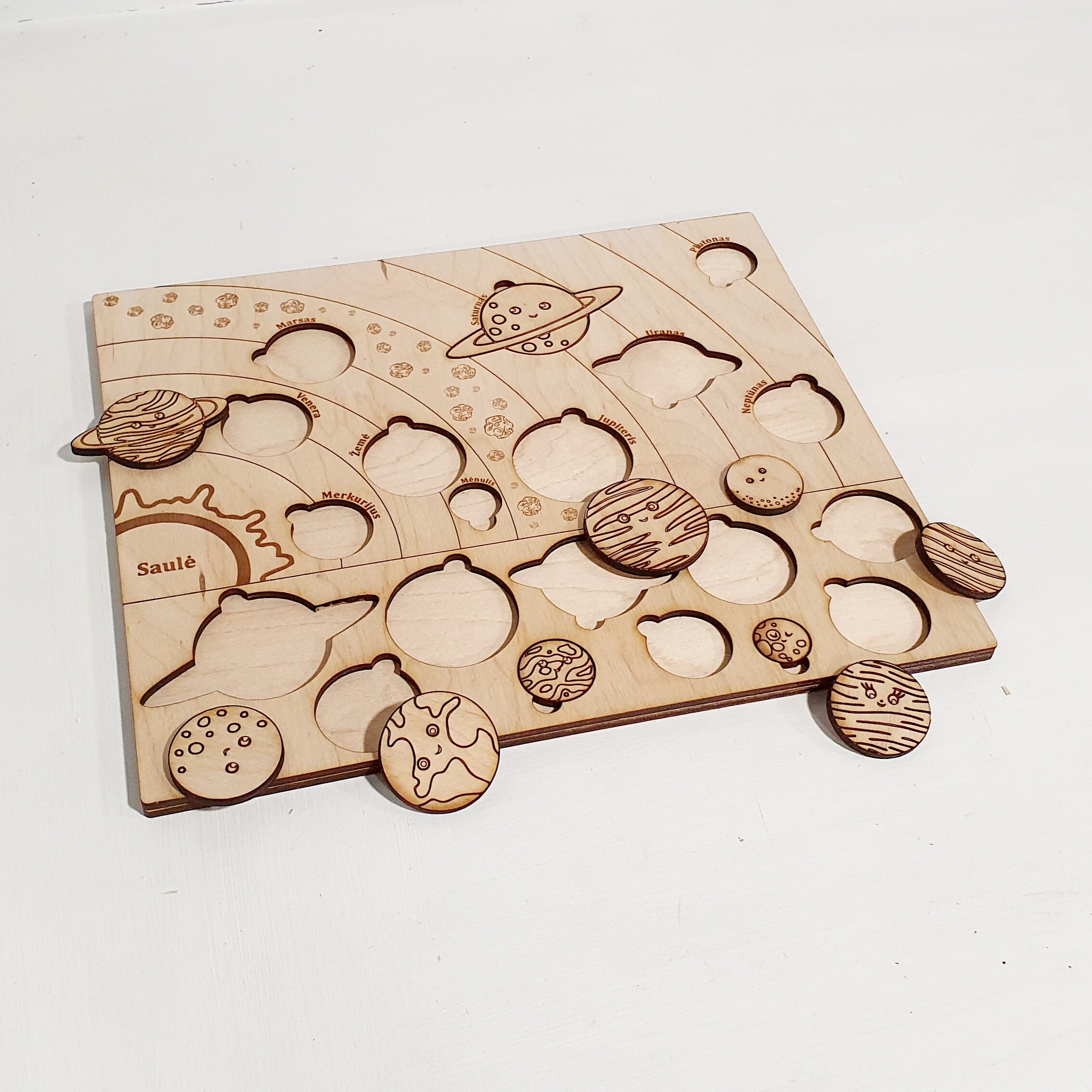 Solar System Laser Cut Toy for Children Education, Puzzle Laser Cut Svg ...