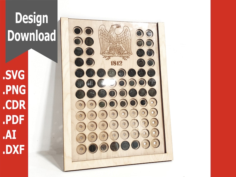 Laser Cut Coin Display Frame Template (SVG, PDF, DXF) - Etsy