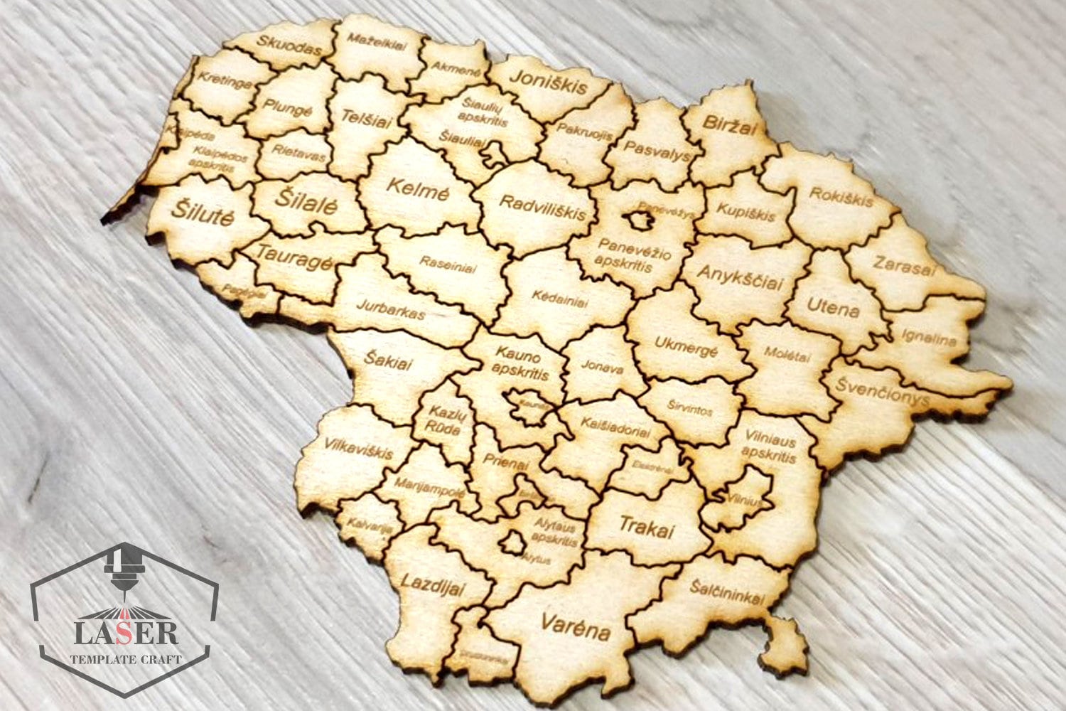 Laser Cut Lithuania Map: SVG DXF CDR (resizable) - Etsy