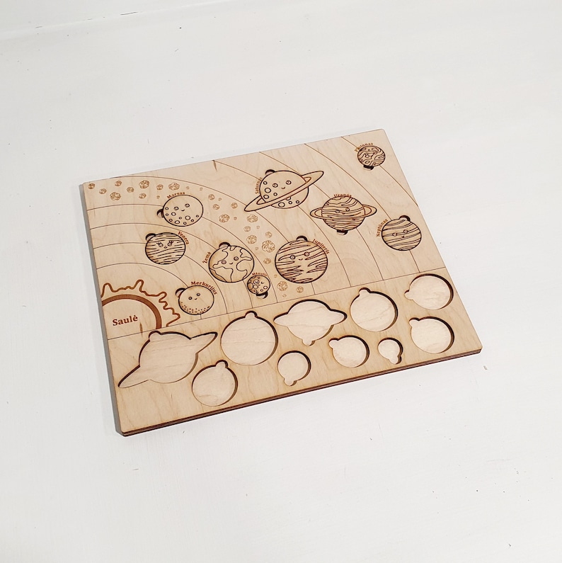 Solar System Laser Cut Toy for Children Education, Puzzle Laser Cut Svg ...