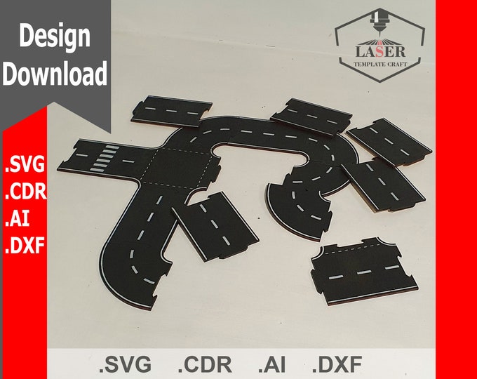 Wooden Toy Road Garage, Personalized Wooden Road Puzzle, Montessori ...