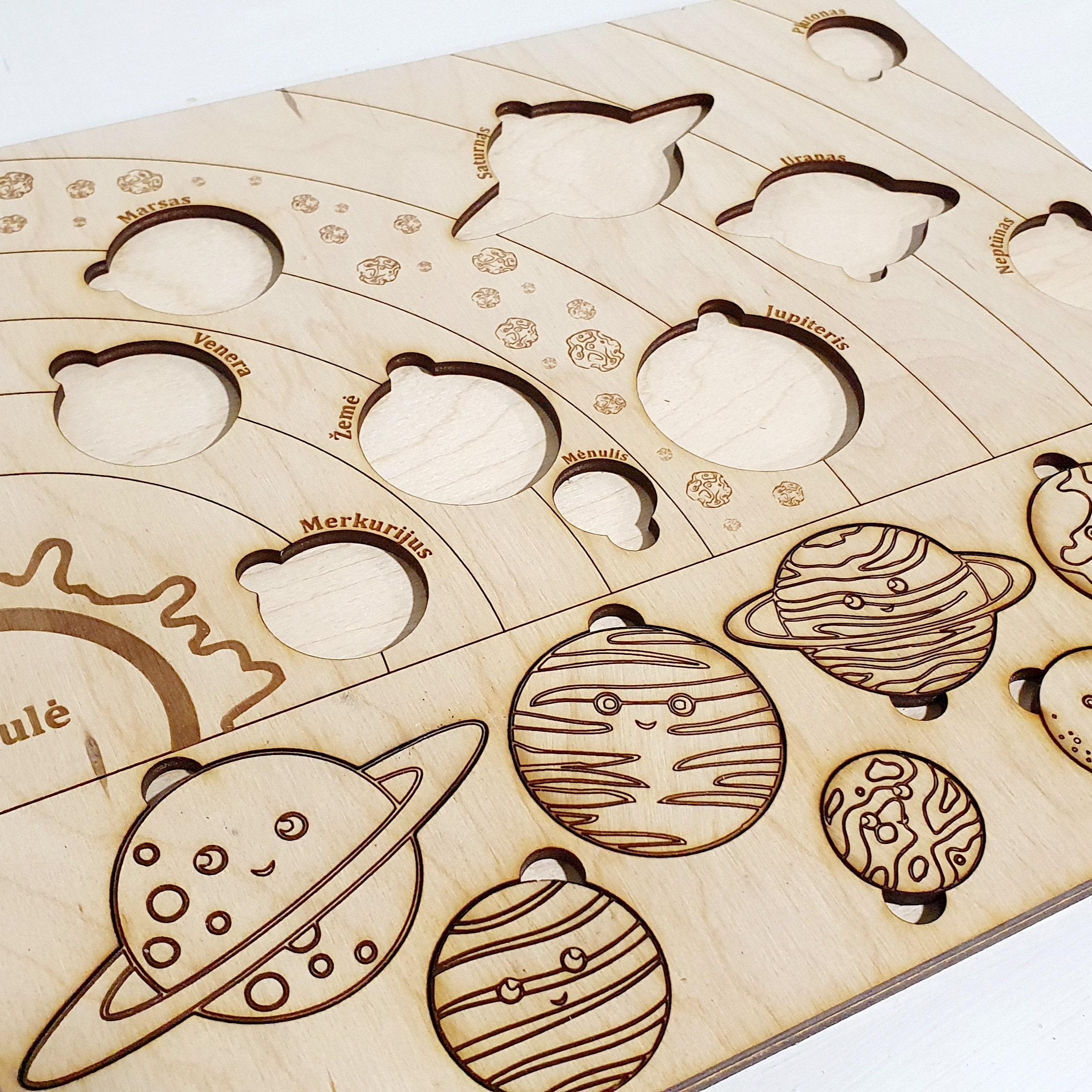 Solar System Laser Cut Toy for Children Education, Puzzle Laser Cut Svg ...