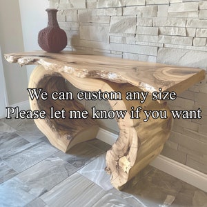 Handmade Rustic Natural Wood Console Table Farmhouse Table Solid Wood ...