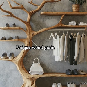 Driftwood Coat Rack Wall Mount Tree Branch Coat Rack Modern Shoe Rack ...