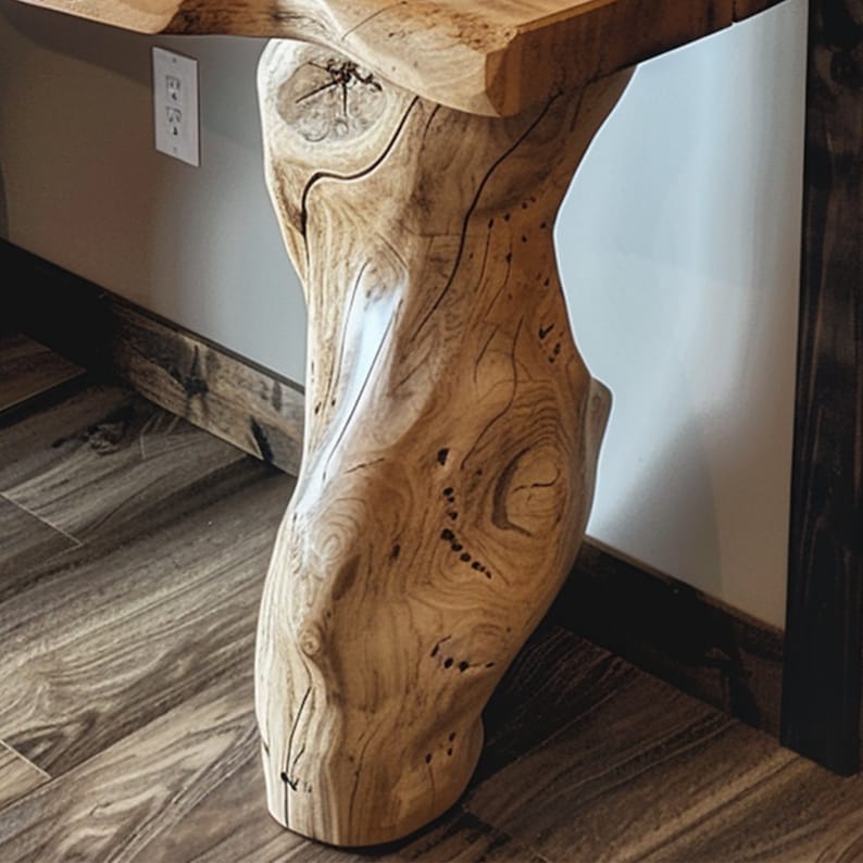 Handmade Rustic Natural Wood Console Table Entry Way Table Custom ...