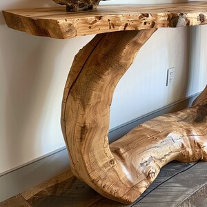 Handmade Rustic Natural Wood Console Table Solid Wood Console Table ...