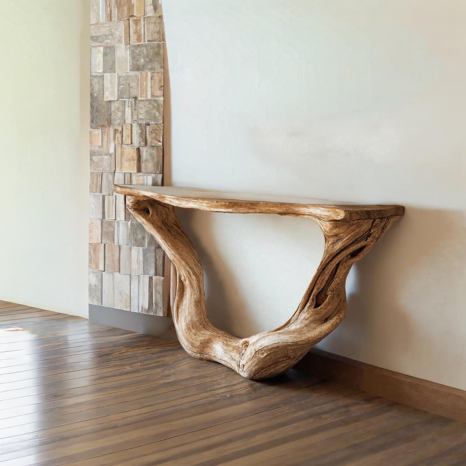 Handmade Rustic Natural Wood Console Table Live Edge Table Narrow ...