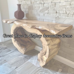 Handmade Rustic Natural Wood Console Table Farmhouse Table Solid Wood ...