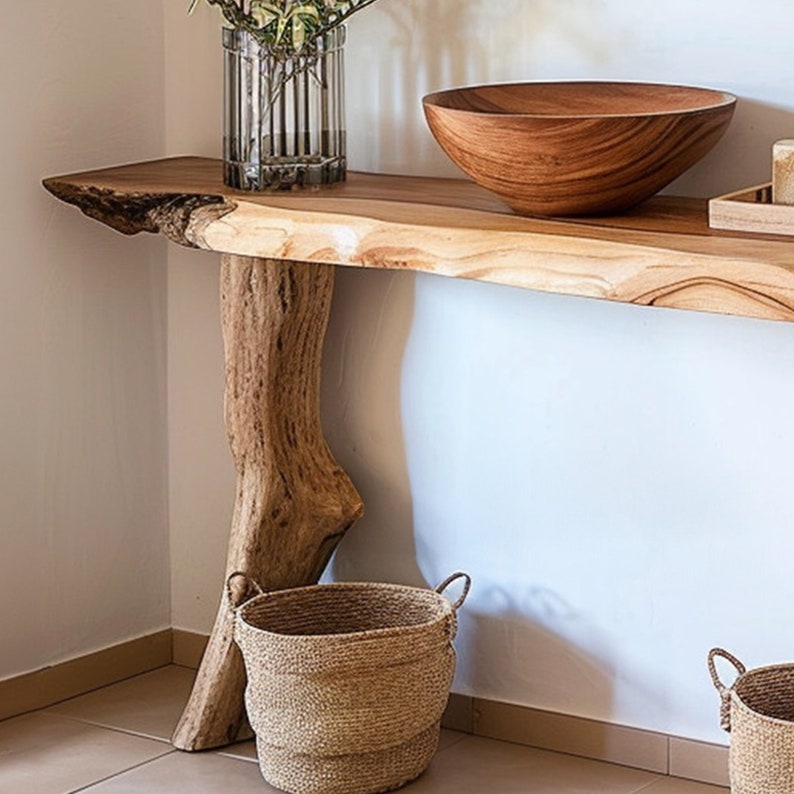 Narrow Solid Wood Console Table Entryway Table Farmhouse Table Bedside ...