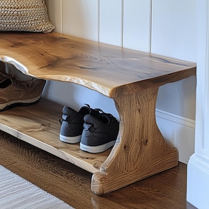 Solid Wood Entry Shoe Rack Bench Handmade, Rustic Wood Bench Farmhouse ...