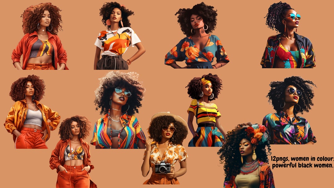 Black Women Clip Art Women of Color Cute Empowering - Etsy