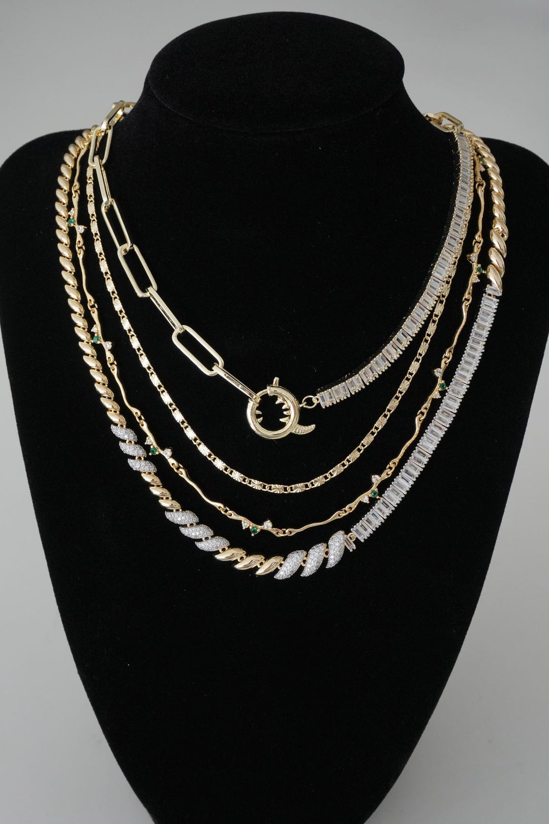 Gold Sapphire Scale Chain Necklace – Elegant Rodyum Xuping Jewelry ...