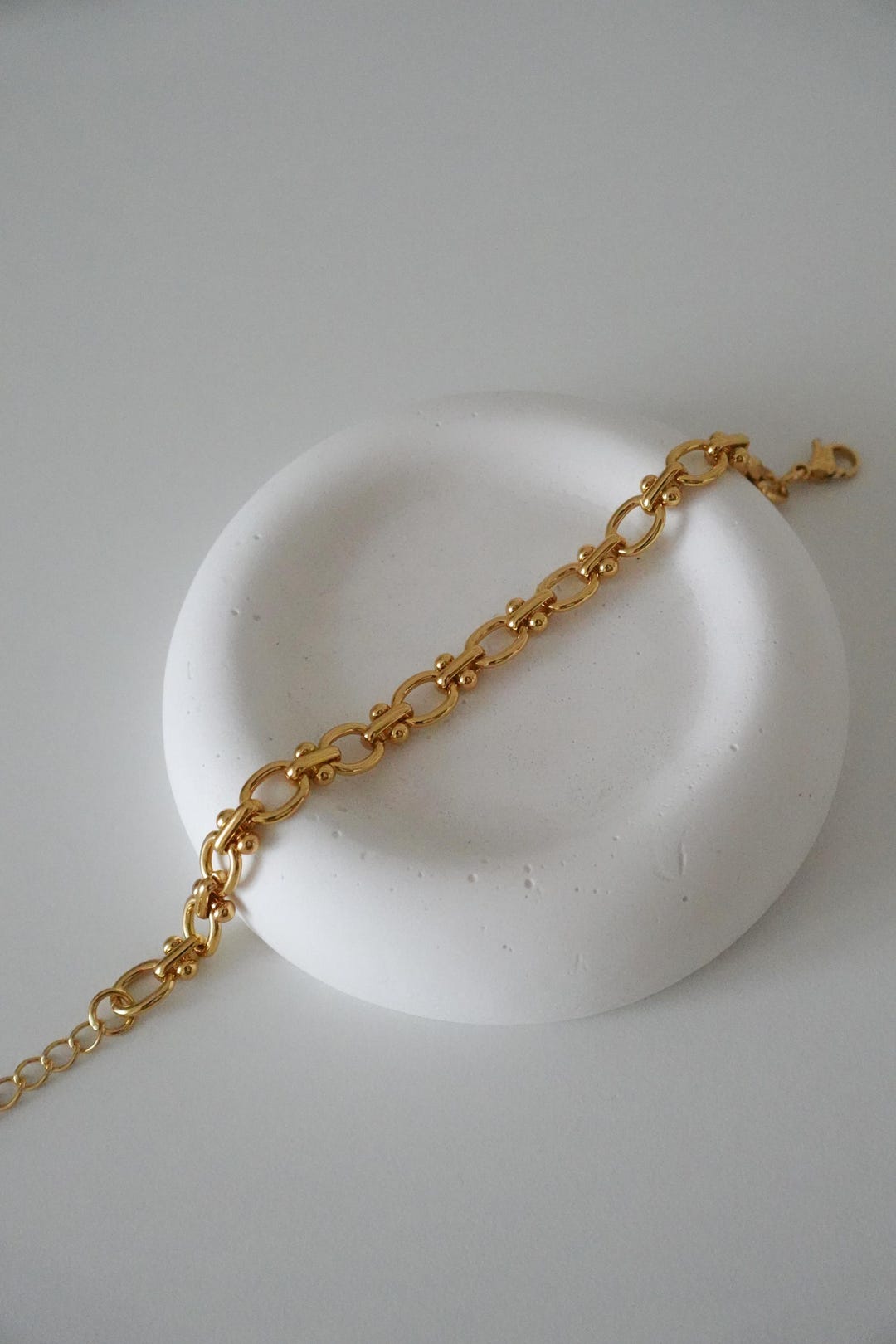 Lucy Steel Chain Bracelet, Two Tone Gold Silver Jewelry, Rhodium Xuping ...