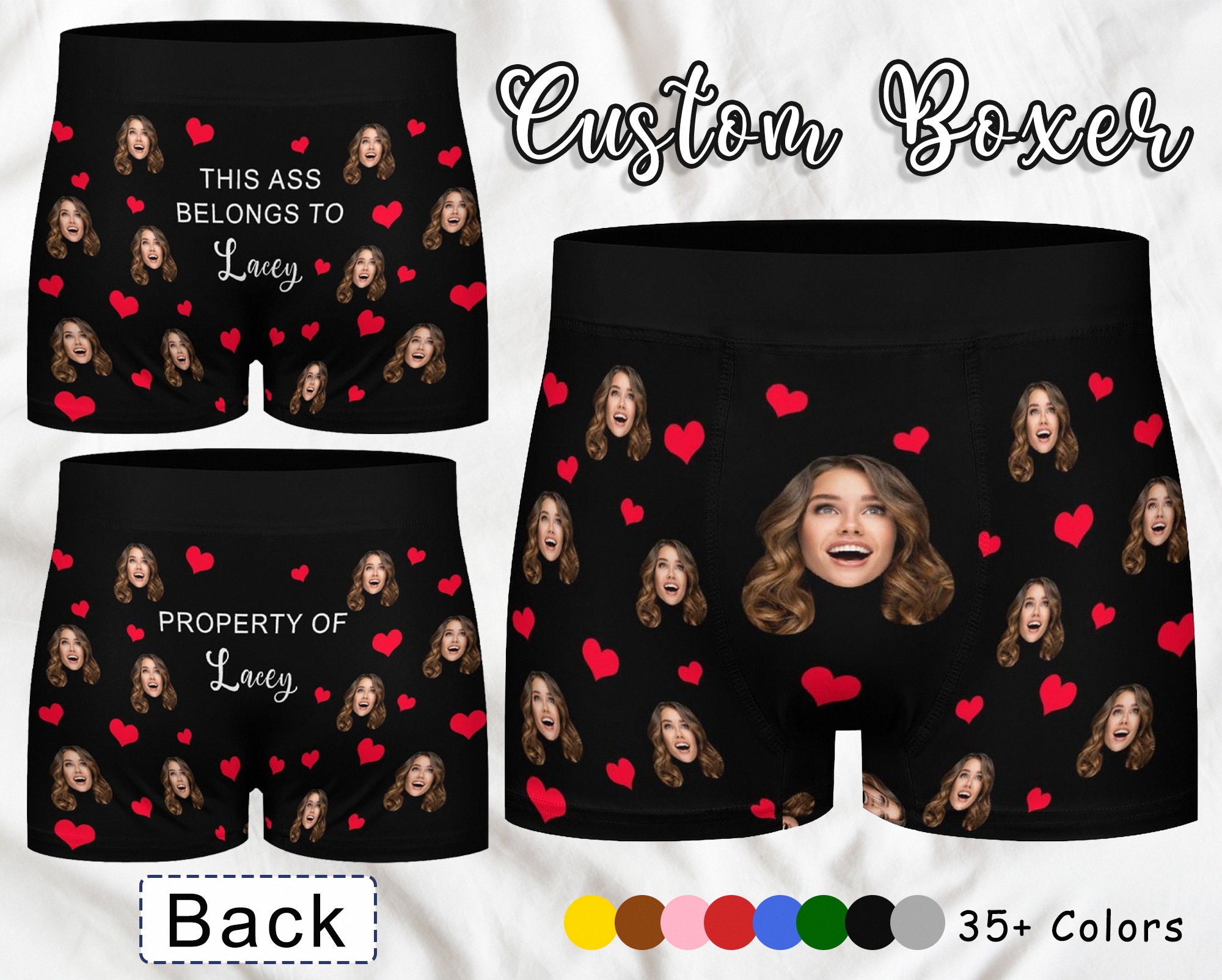 Custom Boxer Briefs for Men Custom Boxer With Face Text - Etsy