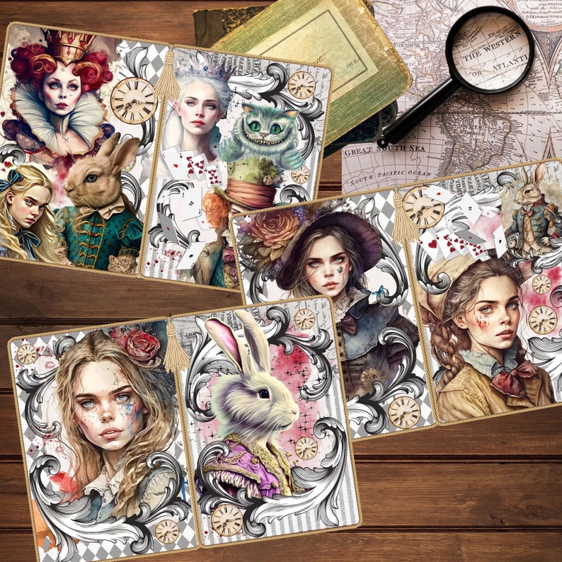 Alice in Wonderland Junk Journal Pages Junk Journal Kit - Etsy