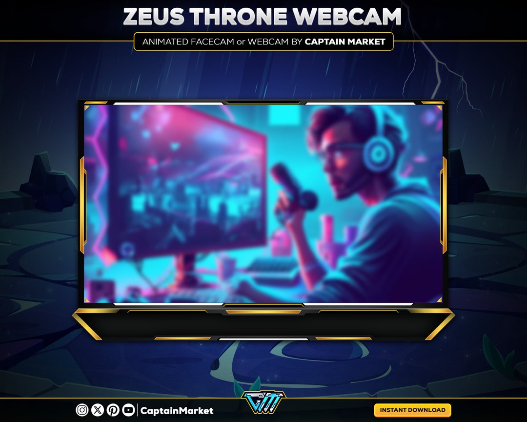 2x Zeus Throne Animated Stream Webcam Overlay for Twitch,kick,youtube ...