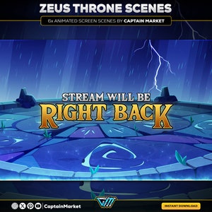 6x Blue Animated Screens Scene Package Zeus Throne Clean Animated ...
