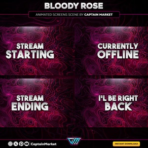 Rose Topography Animated Stream Overlay Package for Twitch,youtube,kick ...
