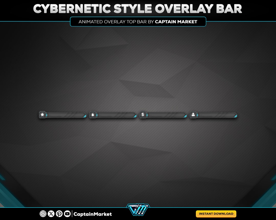 Futuristic Animated Stream Overlay Label Bar for Twitch,youtube ...