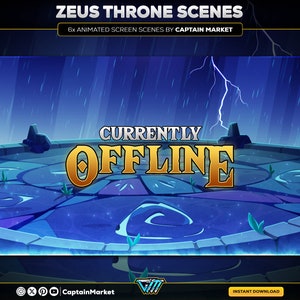 6x Blue Animated Screens Scene Package Zeus Throne Clean Animated ...