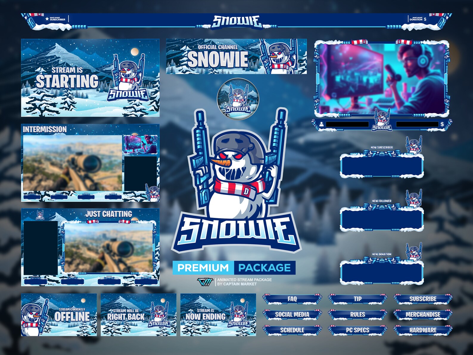 Custom Animated Twitch Overlay Package for Your Twitch/kick/youtube or ...