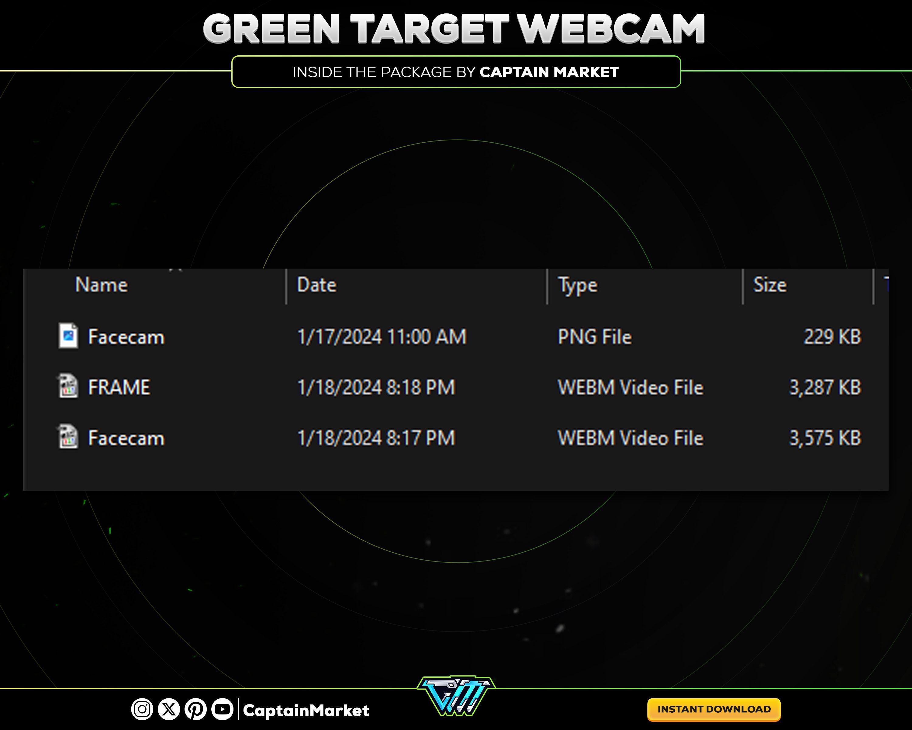 Green Animated Stream Facecam Overlay for Twitch,youtube,kick Modern ...