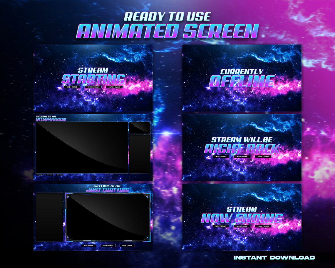 Galaxy Animated Stream Overlay Pack Nebulatwitch Overlay Package Blue ... Galaxy Animated Stream Overlay Pack Nebulatwitch Overlay Package Blue ...