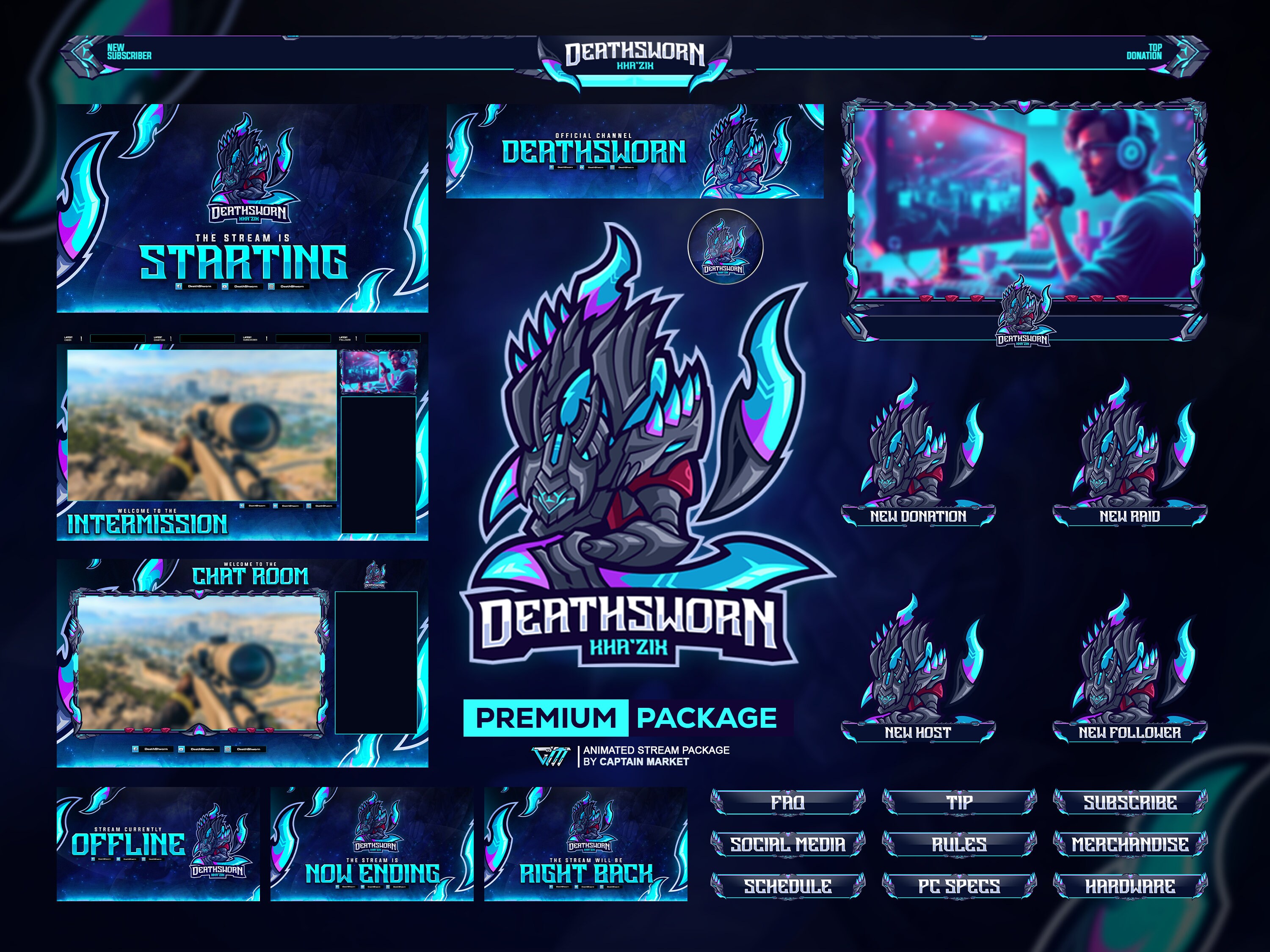 Custom Animated Twitch Overlay Package for Your Twitch/kick/youtube or ...