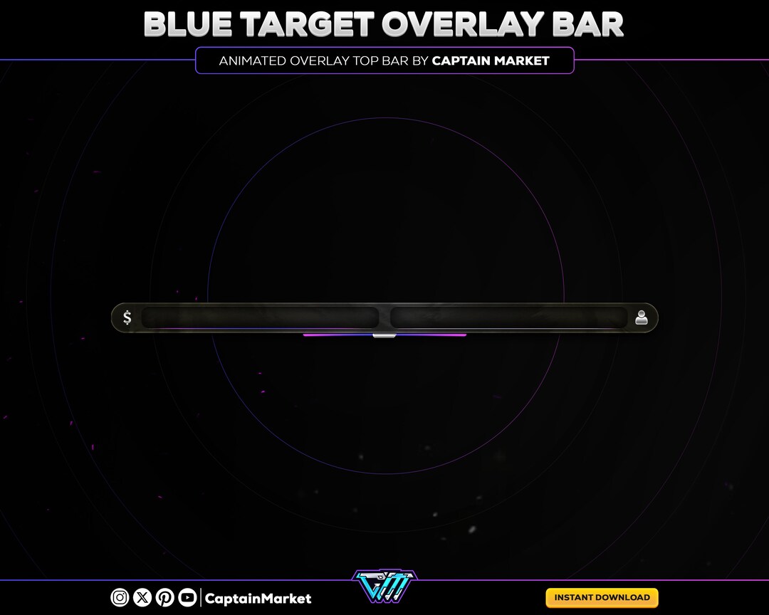 Violet Animated Stream Overlay Label Bar for Twitch,youtube,kick Modern ...