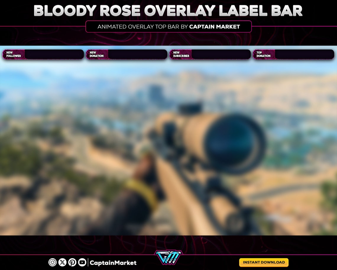 4x Topography Animated Stream Overlay Label Bar for Twitch,youtube,kick ...
