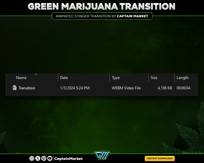 Green Animated Transition Marijuana Twitch Transition Forest Animated ...