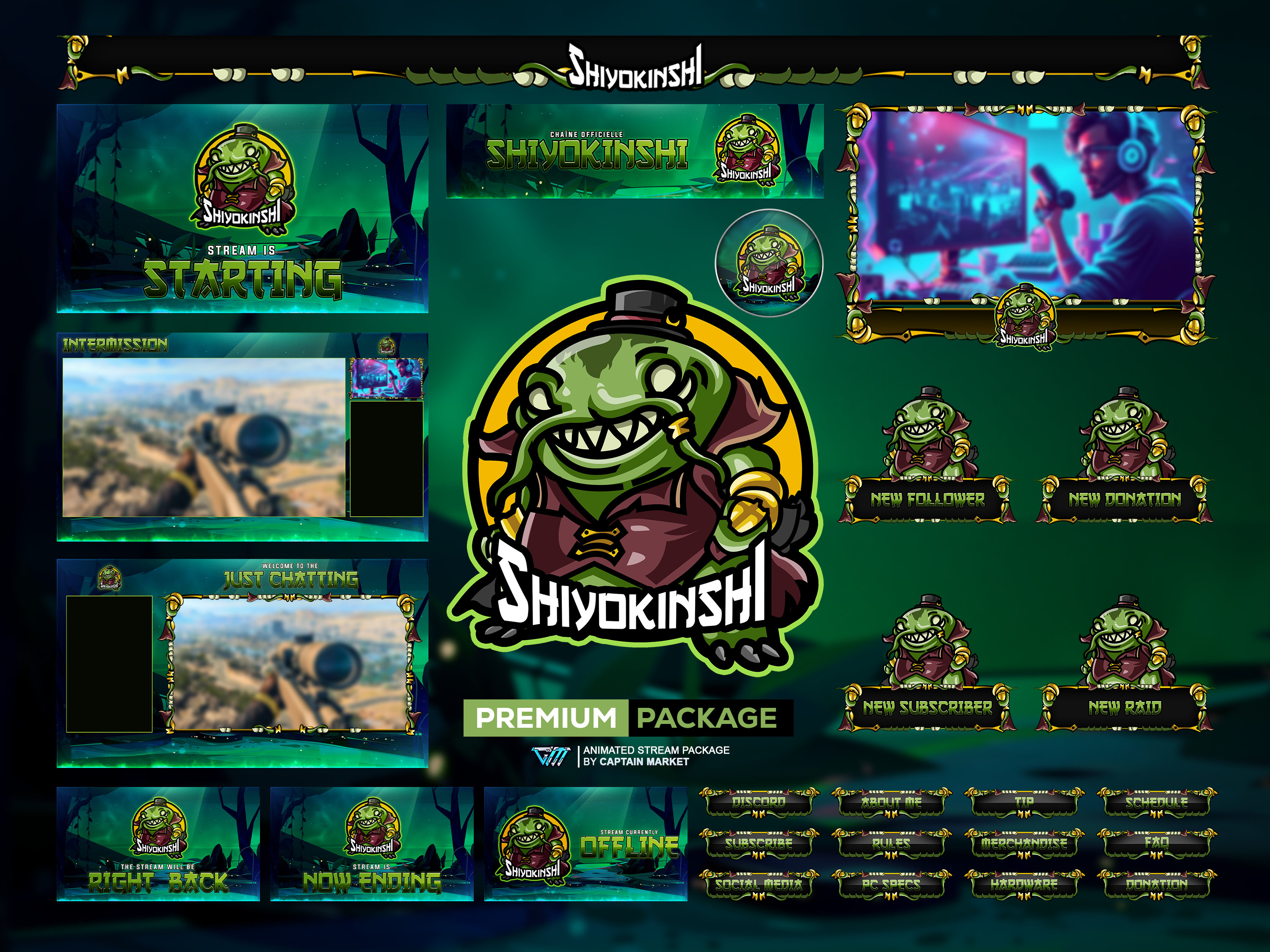 Custom Animated Twitch Overlay Package for Your Twitch/kick/youtube or ...