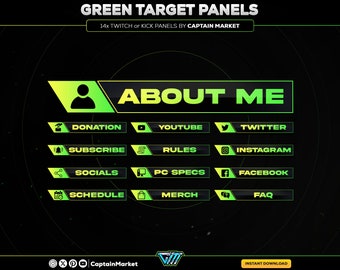 25x Green Maze Stream Panels Button for Twitch & Kick Perfect Gamer ...