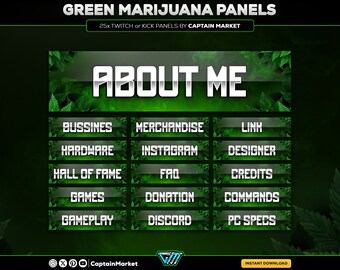 25x Green Maze Stream Panels Button for Twitch & Kick Perfect Gamer ...