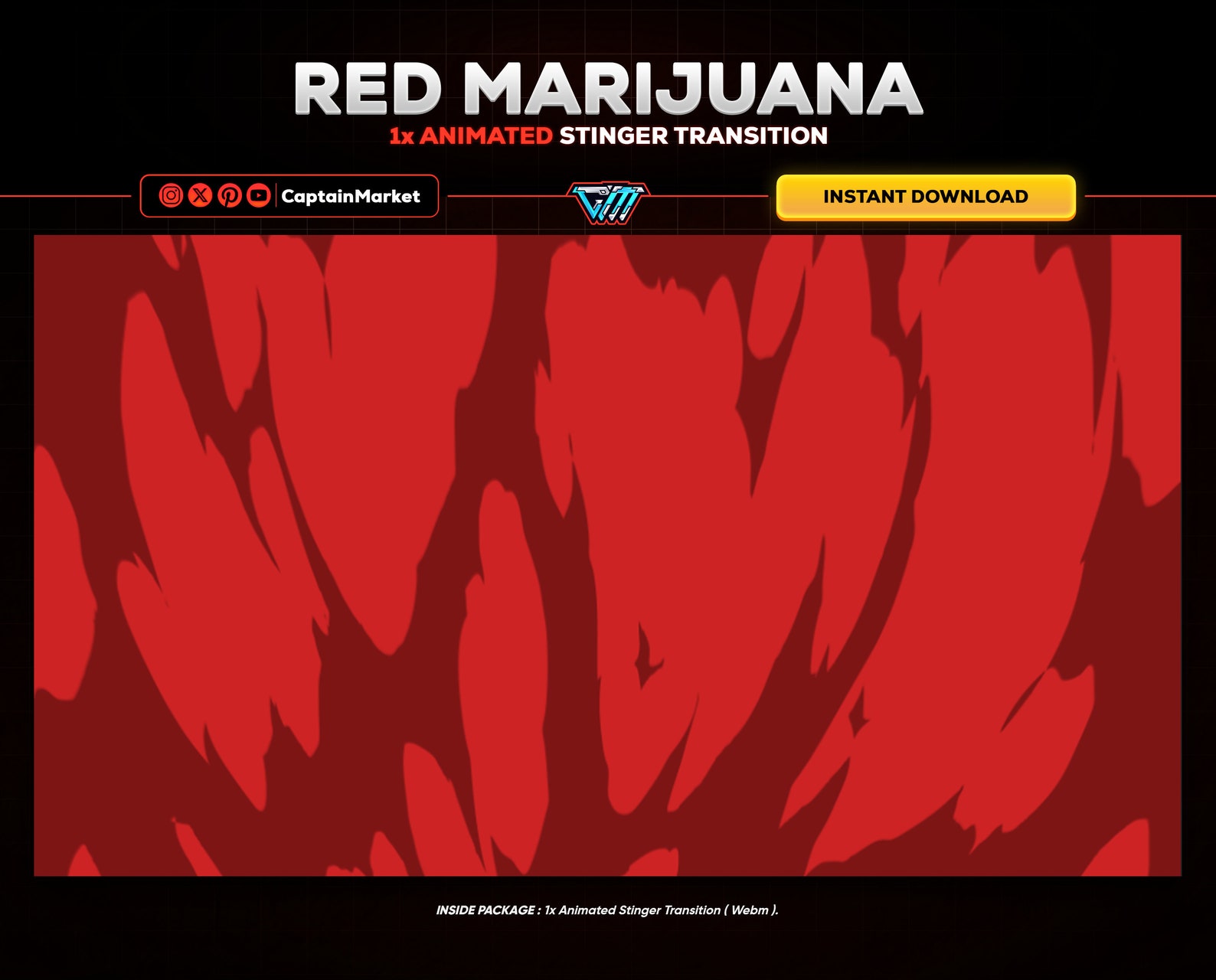 1x Red Marijuana Animated Stream Stinger Transition for Twitch,kick ...