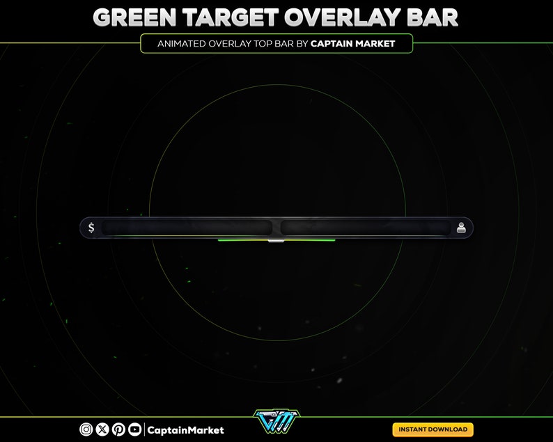 Green Animated Stream Overlay Label Bar for Twitch,youtube,kick Modern ...