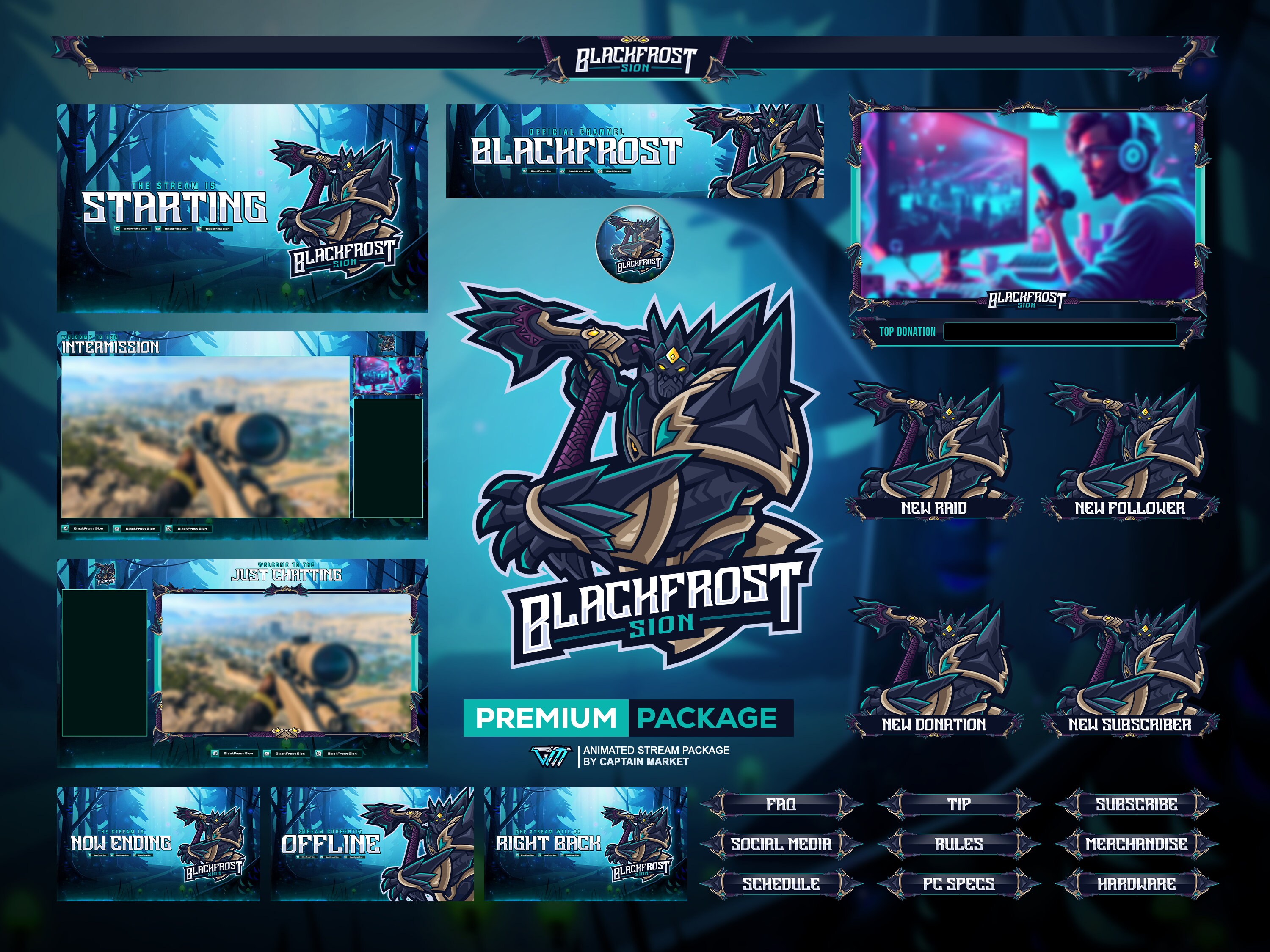 Custom Animated Twitch Overlay Package for Your Twitch/kick/youtube or ...