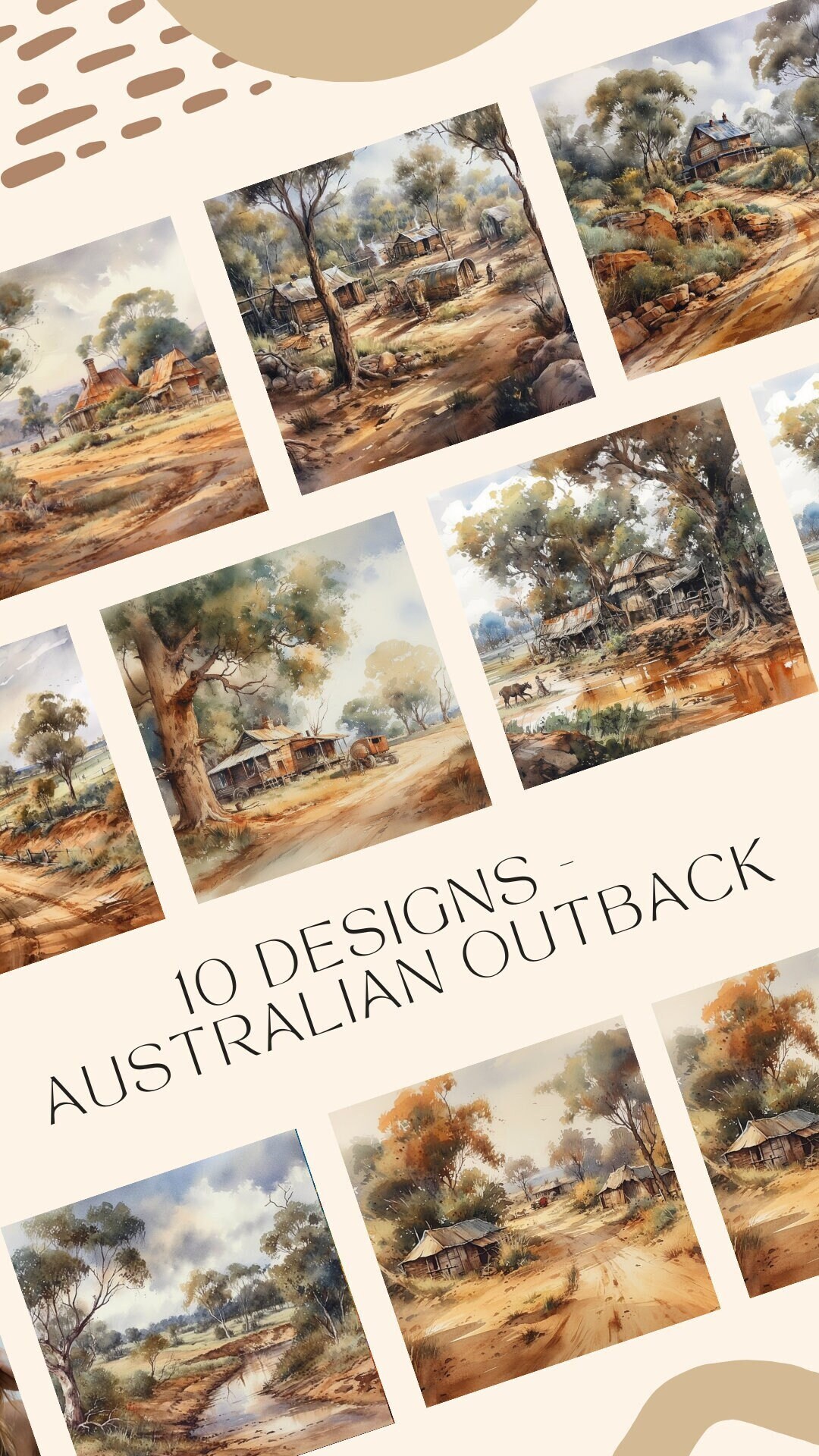 10 Pack Australian Outback Watercolour Digital Downloads, High Quality ...