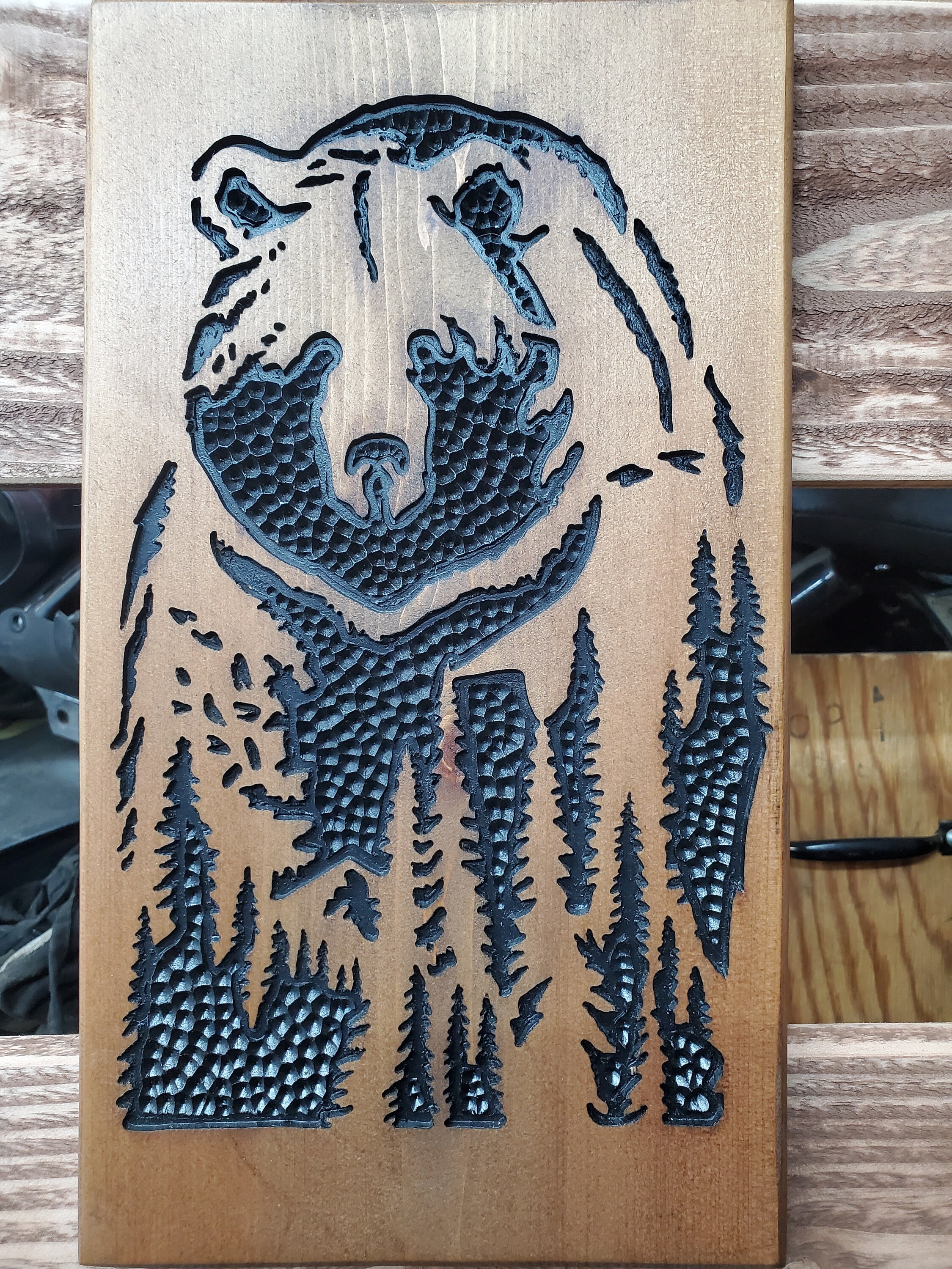 Wood Bear Sign Custom Freehand Carved - Etsy