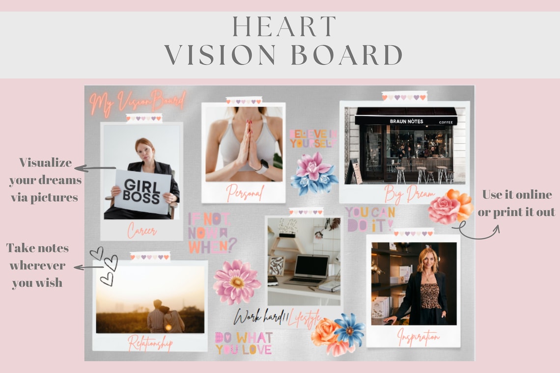Vision Board Digital Vision Board Printable Vision Board - Etsy