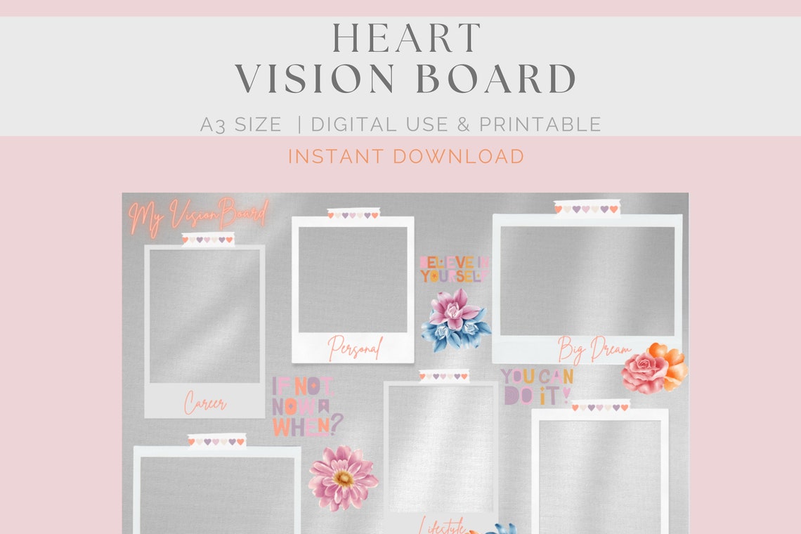 Vision Board Digital Vision Board Printable Vision Board - Etsy