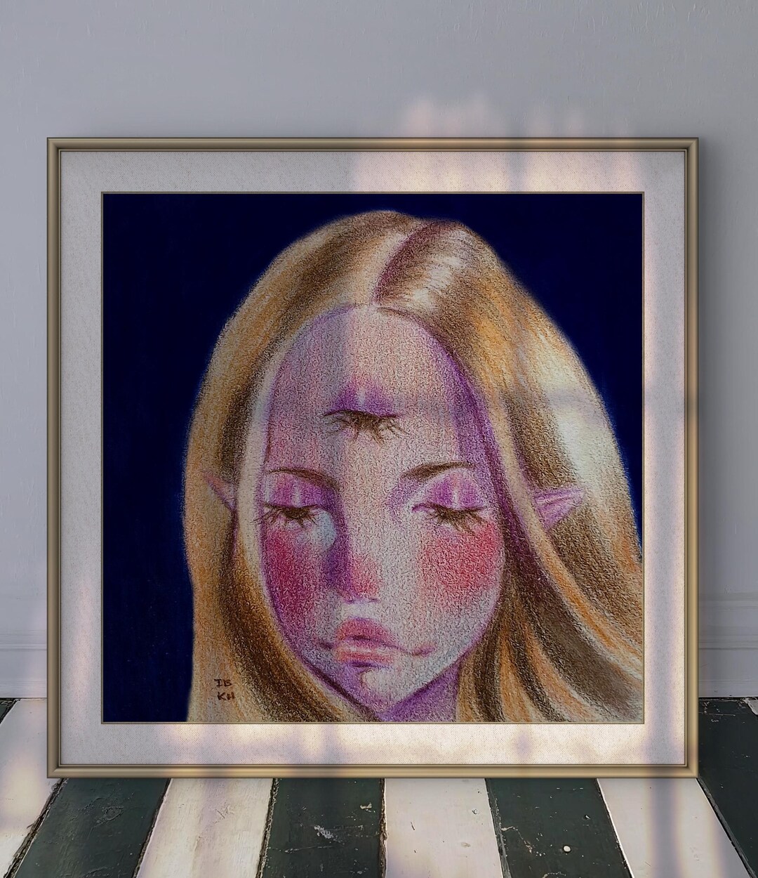Digital Art Print Expressive Face Artwork, Abstract Figurative Portrait ...